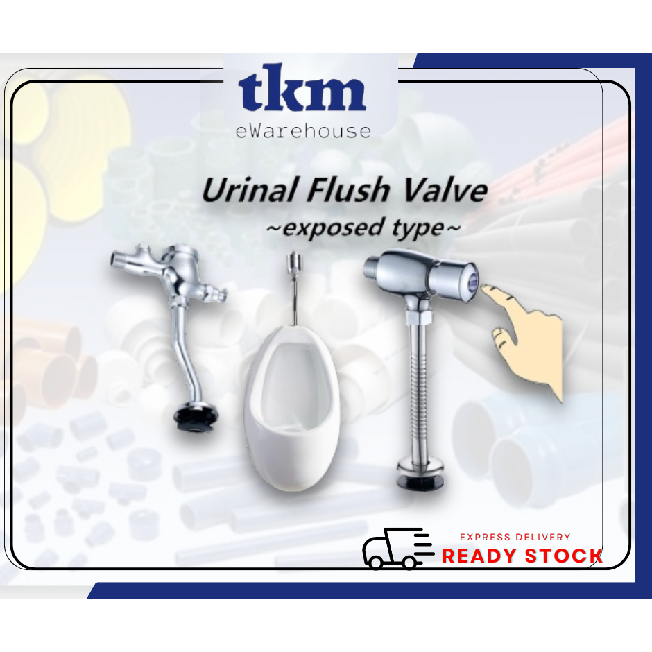 [TKM] URINAL EXPOSED FLUSH VALVE G 1/2 THRAEDED (STRAIGHT PIPE & RUBBER ...