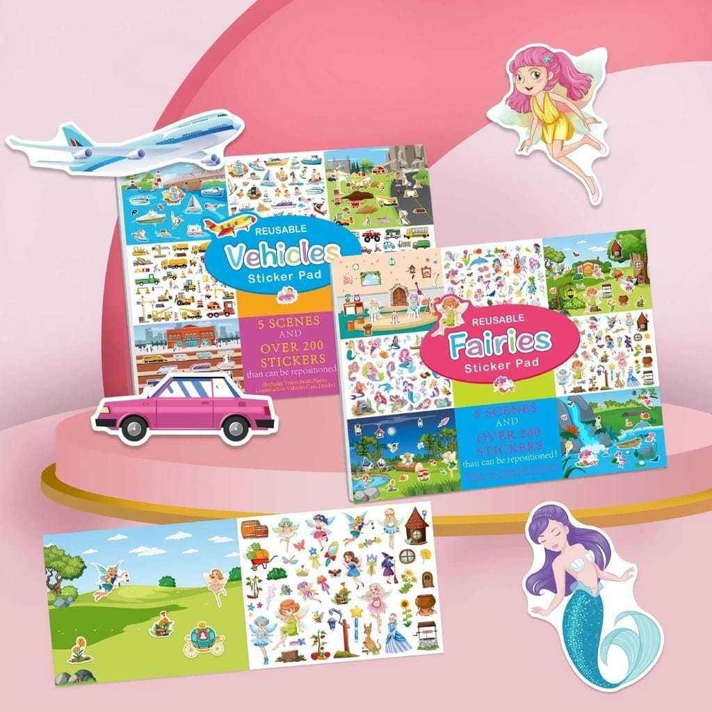 Reusable Sticker Book for Kids Scene Cartoon Stickers Children Learning ...
