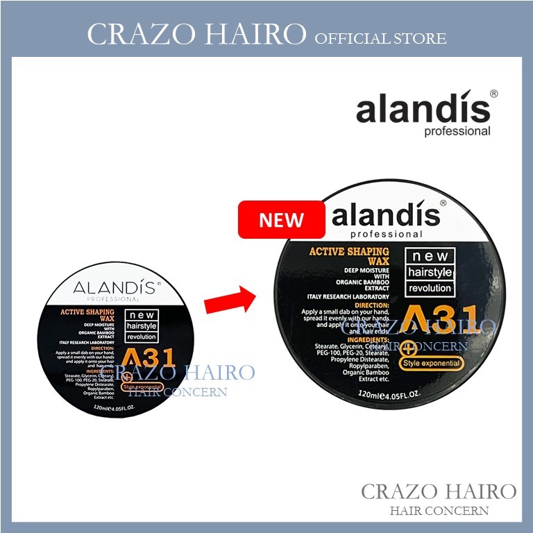 Alandis Professional (A31) Active Shaping Styling Hair Wax 120ml (Organic Bamboo Extract ...