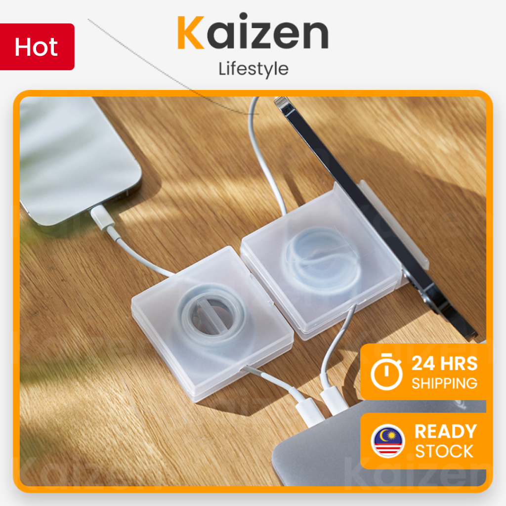 Mini Cable organizer roll muji minimalist storage case desktop wired ...