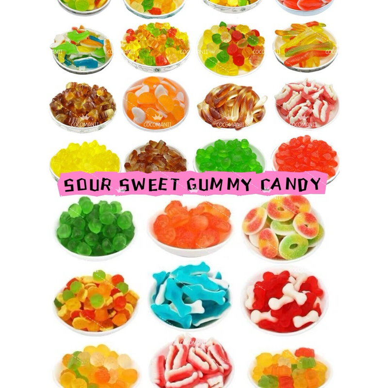 Gummy Sweet Candy 100gm Halal Soft gummy Gula Jelly borong Sour gummy ...