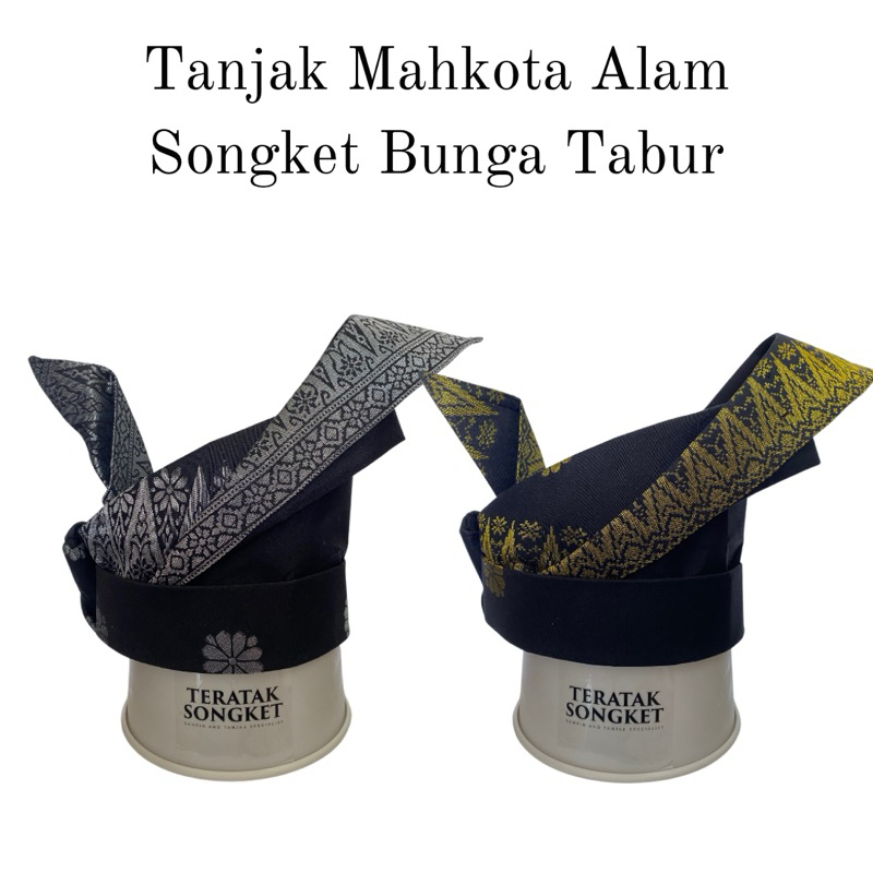 💥NEW💥 Tanjak Mahkota Alam Songket Bunga Tabur / Hitam Plain For Special ...