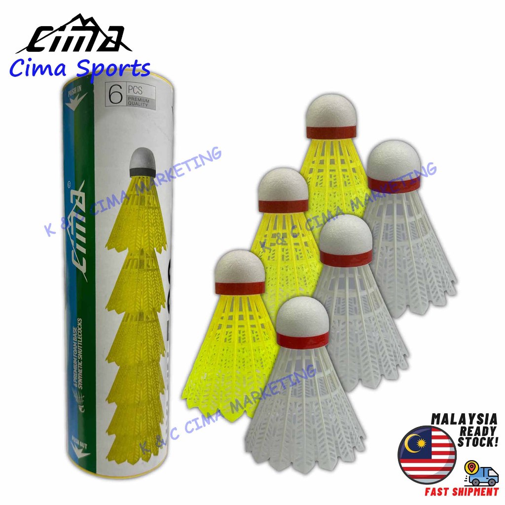 Cima Nylon Plastic shuttlecock 500 Foam Base Cork (6 pcs) | Shopee Malaysia