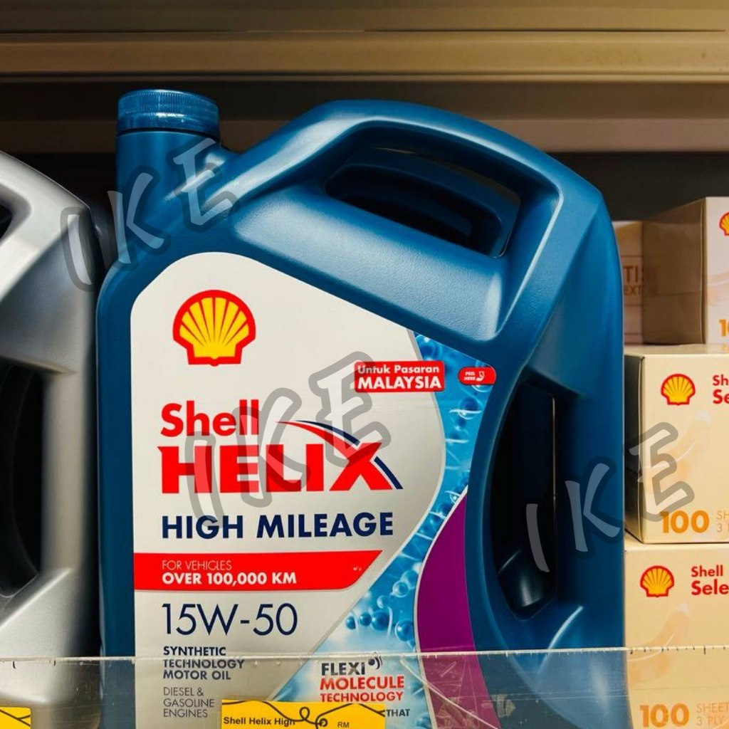 🔥 BUY 4 GET 1 FREE 🔥Shell Helix High Mileage 15W-50 Semi Synthetic Engine Oil (4L) | 100% ...