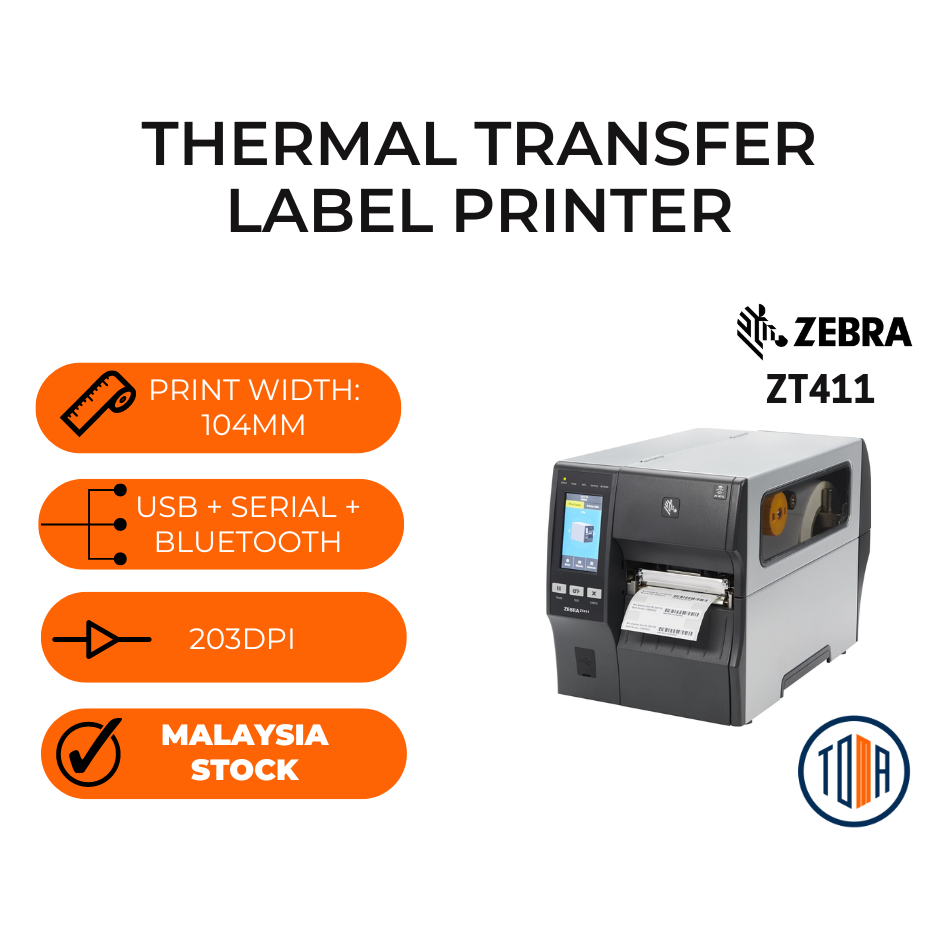 Zebra ZT411 Industrial Barcode Label Printer USB + LAN + Bluetooth ...