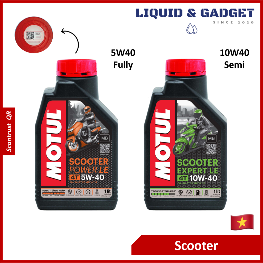 MOTUL Scooter Power LE 4T 5W40 (1L) / Expert LE 4T 10W40 (1L) | Shopee ...