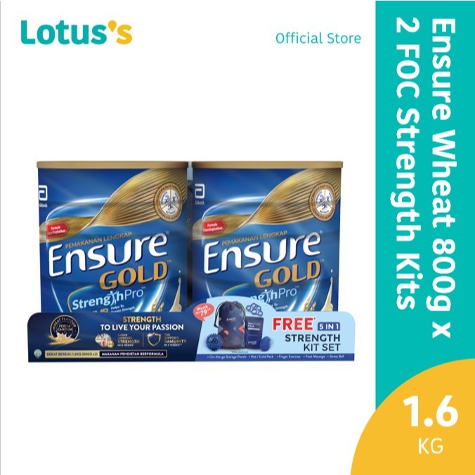 Ensure Wheat Adult Milk Powder 800g x 2 FOC Strength Kits | Shopee Malaysia