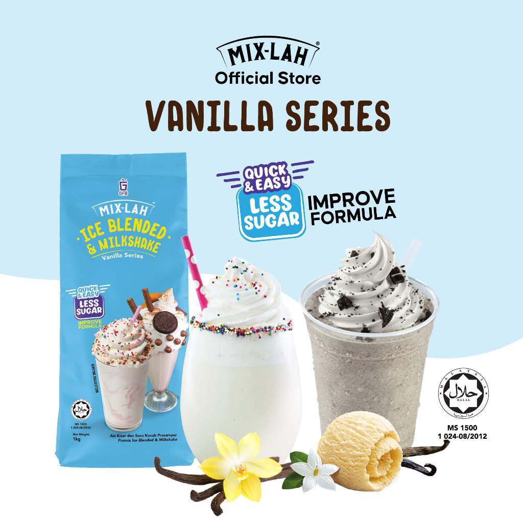 MIXLAH Ice Blended Powder Serbuk Ice Blended Air Balang (Vanilla ...