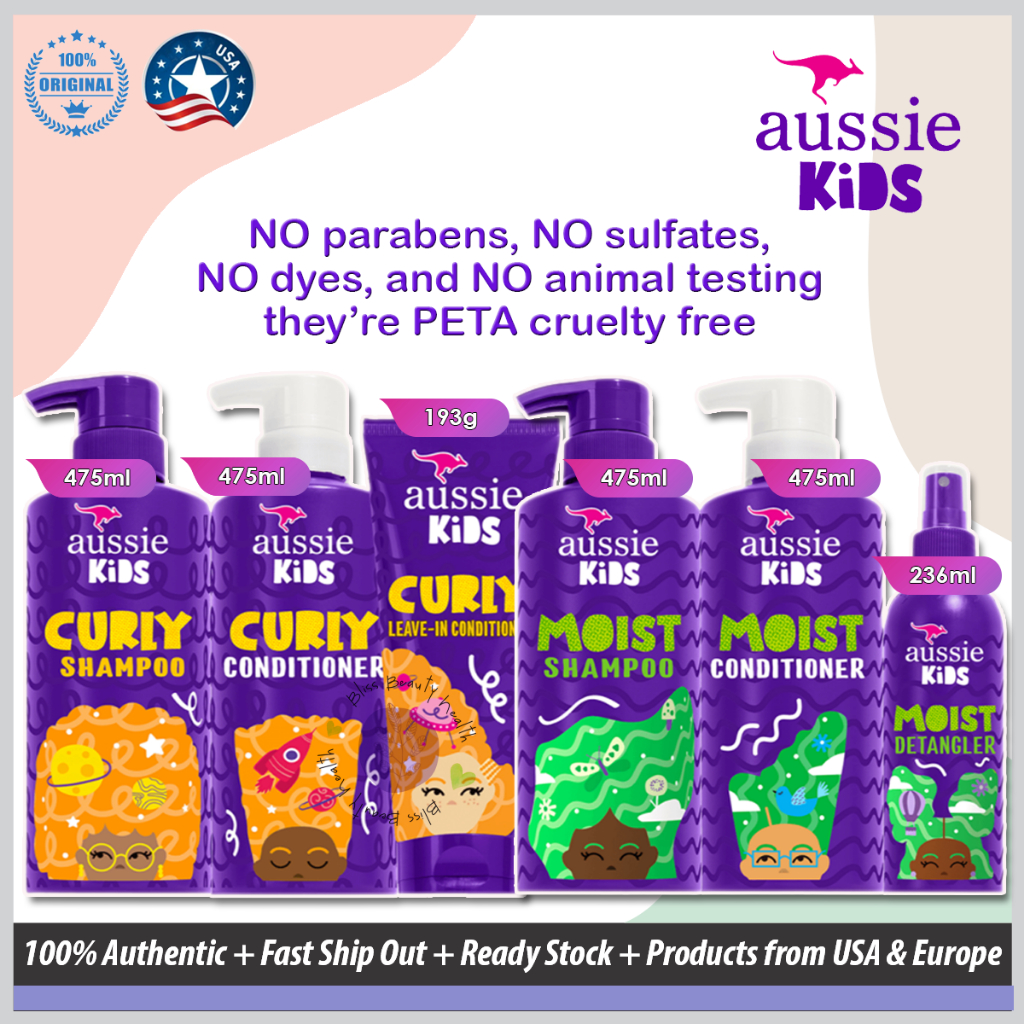 Aussie Kids Shampoo, Conditioner, Leave-in Conditioner & Detangler for ...