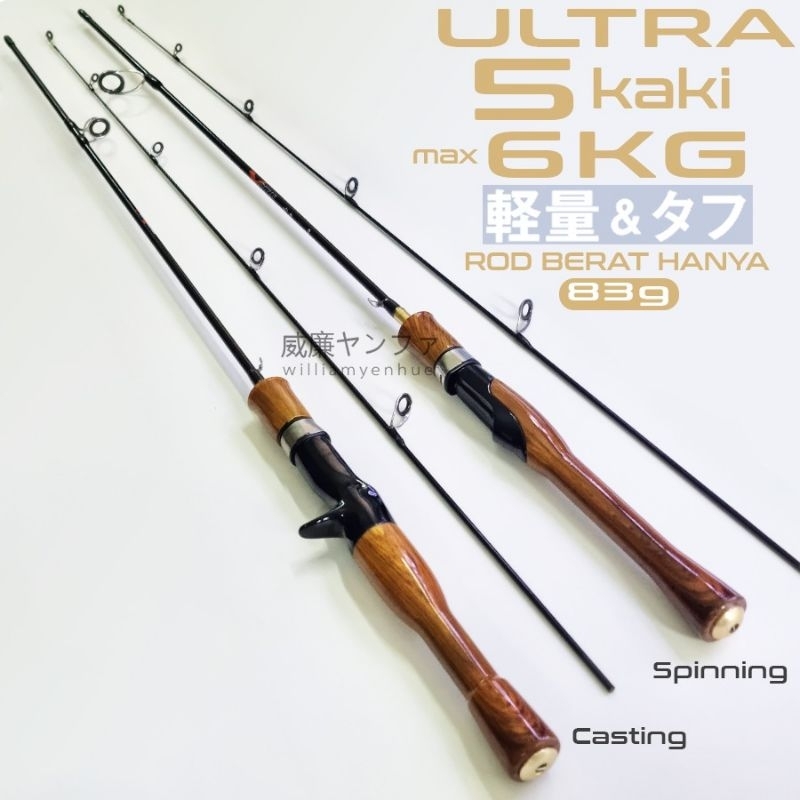 Rod UL Solid Carbon Spinning Casting 5-6 kaki | Shopee Malaysia