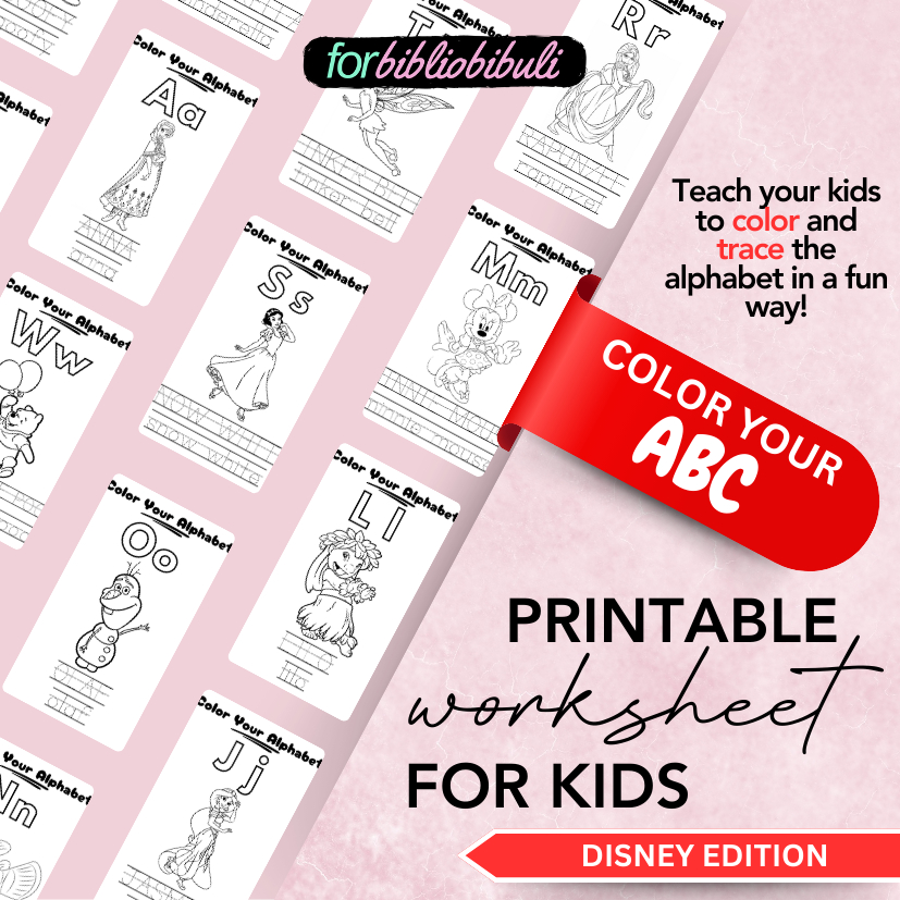 [PRINTABLE PDF] Disney Edition Color and Trace Alphabet ABC Practice ...