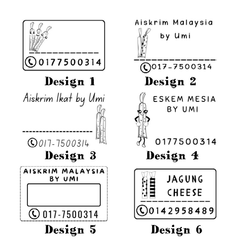 30mm*20mm. Sticker Pelbagai Kegunaan. Aiskrim Malaysia, Vendor, Frozen ...