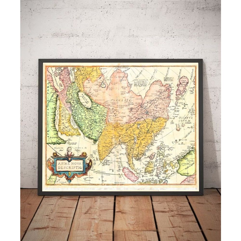 Vintage 1570 Old World Asia Map Reproduction Poster Wall Art Paper ...