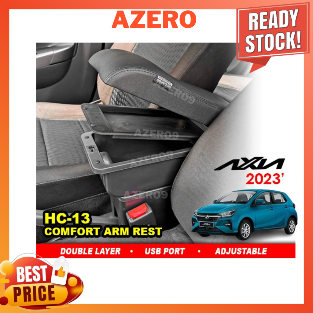 Perodua Axia 2023 Car Arm Rest Comfort Adjustable Console Box Armrest ...