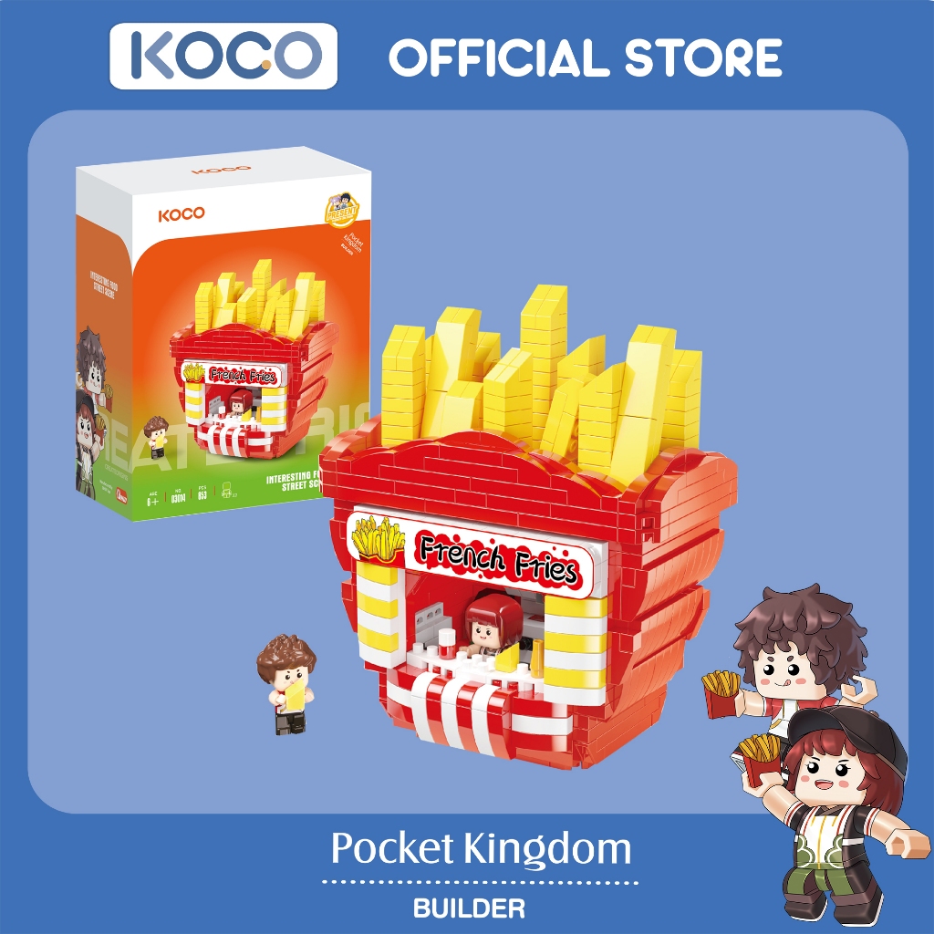 KOCO Food Street Chip Fries Shop 853pcs (KC03014) Micro Mini Building ...