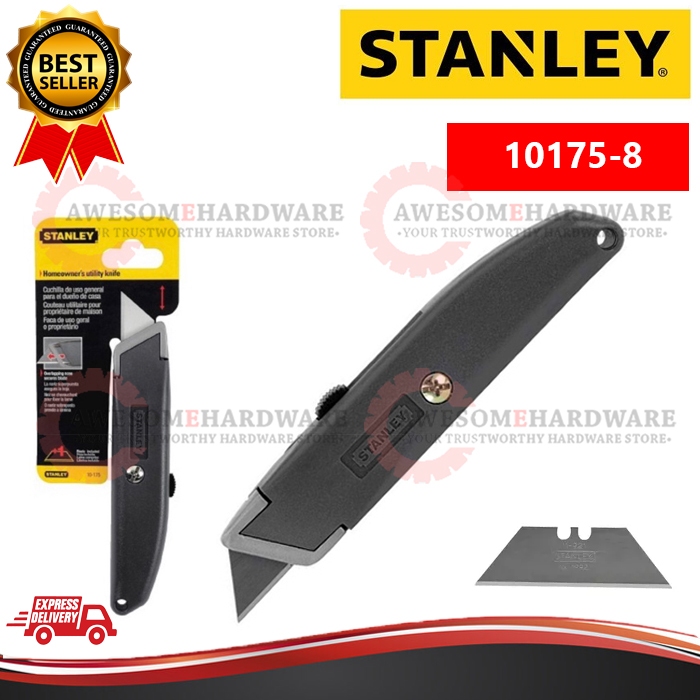 STANLEY 10175-8 HEAVY DUTY RETRACTABLE UTILITY KNIFE CUTTER WITH BLADE 10175 | Shopee Malaysia