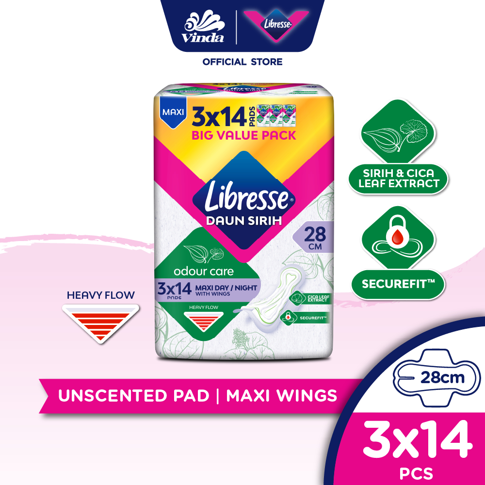 Libresse Daun Sirih Maxi Wings 28cm (3x14s) | Shopee Malaysia