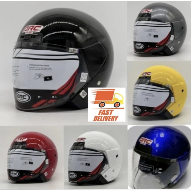 HELMET ARC DISCOVERY FIBER GLASS BLACK/WHITE/GREY/RED/YELLOW/DEEP BLUE ...