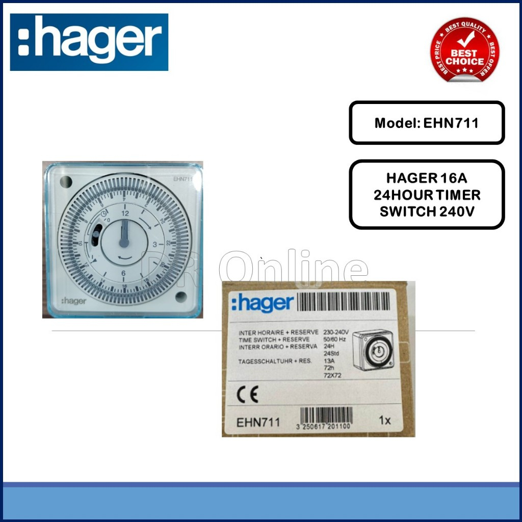 Hager EHN711 24hrs Analog Timer | Shopee Malaysia
