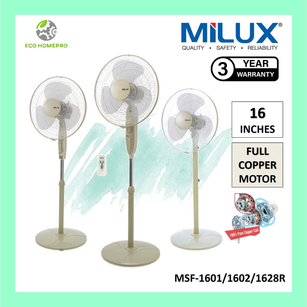 MILUX 16" Stand Fan / Stand Fan with Remote Control MSF-1601/MSF-1602 ...