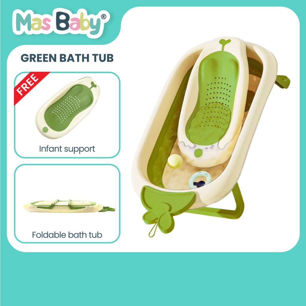 Mas Baby Folding Collapsable Bath Tub Set Shower Besen Tab For Newborn ...