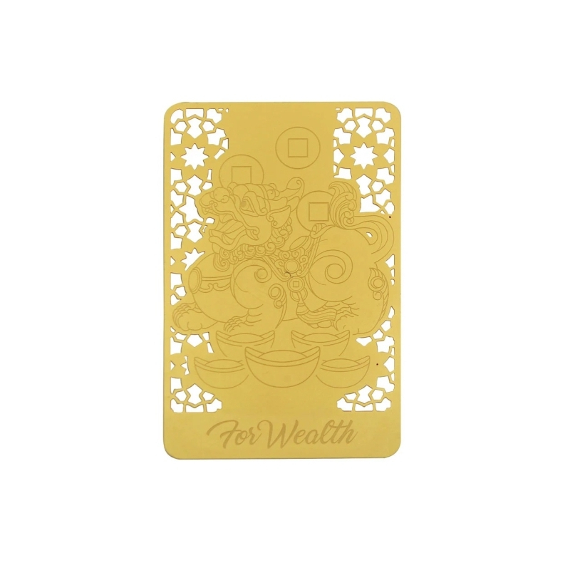 Wealth Talisman Feng Shui Gold Card (V2) - Pi Yao, Pi Xiu, Piyao, Pixiu ...