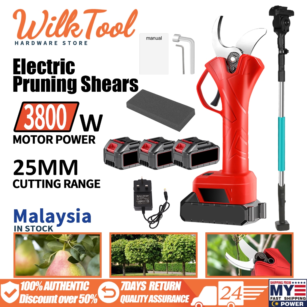 WilkTOOL' 3800W Electric Pruning shear Pruning cutter cordless Garden ...