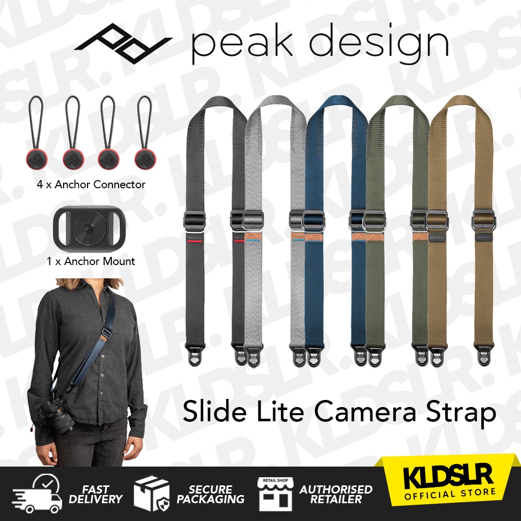 Peak Design Slide Lite Mirrorless Camera Strap - Ash Gray/ Black ...