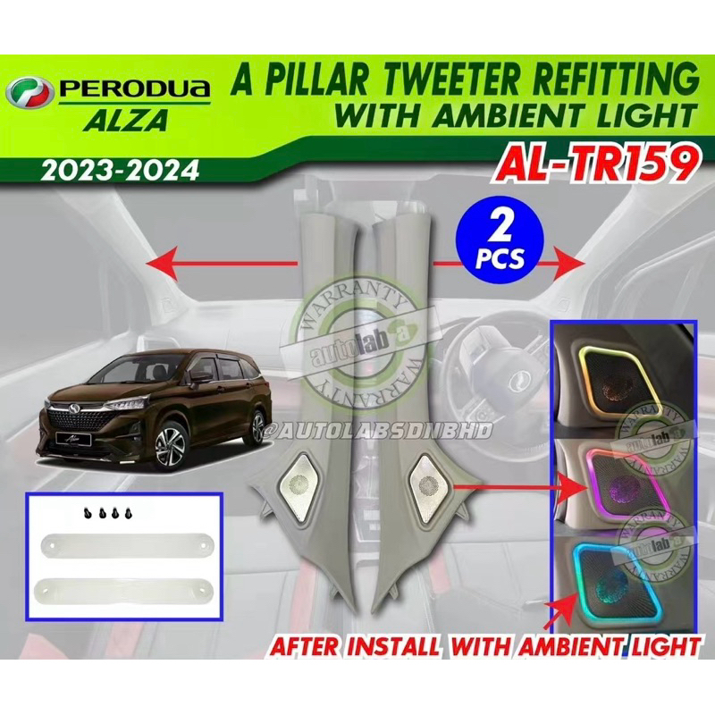Toyota innova zenix Perodua Alza 2023 2024 front side RGB pillar ...