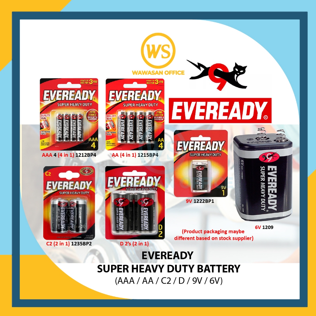 EVEREADY Battery / EVEREADY Super Heavy Duty Battery - AAA / AA / 9V ...