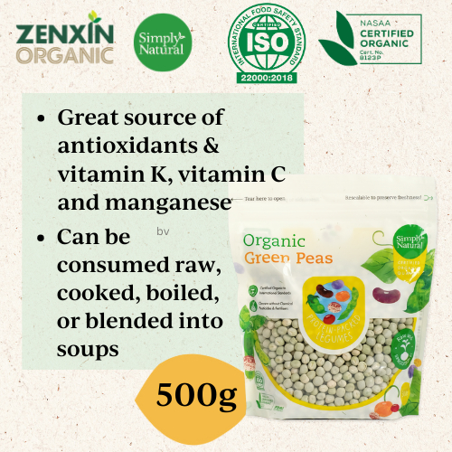 Simply Natural Organic Green Peas 500g | Shopee Malaysia