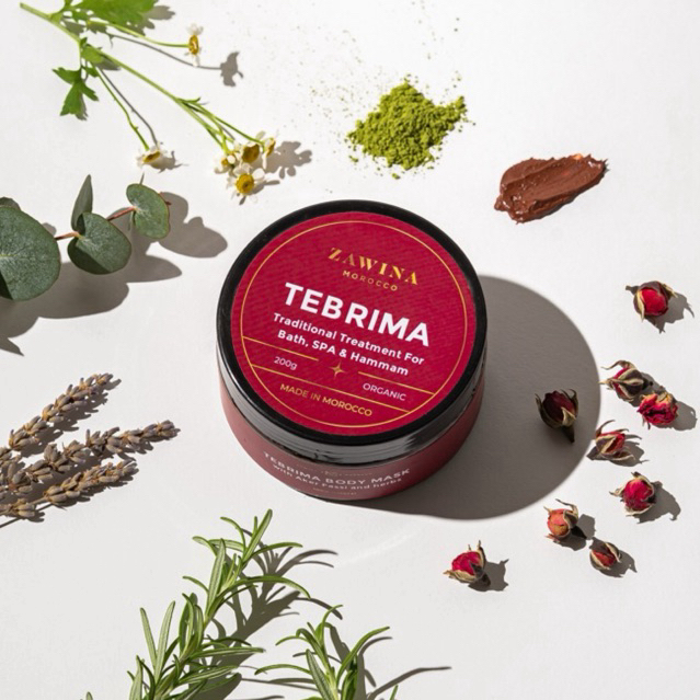 Zawina Morocco Tebrima Body Mask - Herbal Brightening Skin Smoothening ...