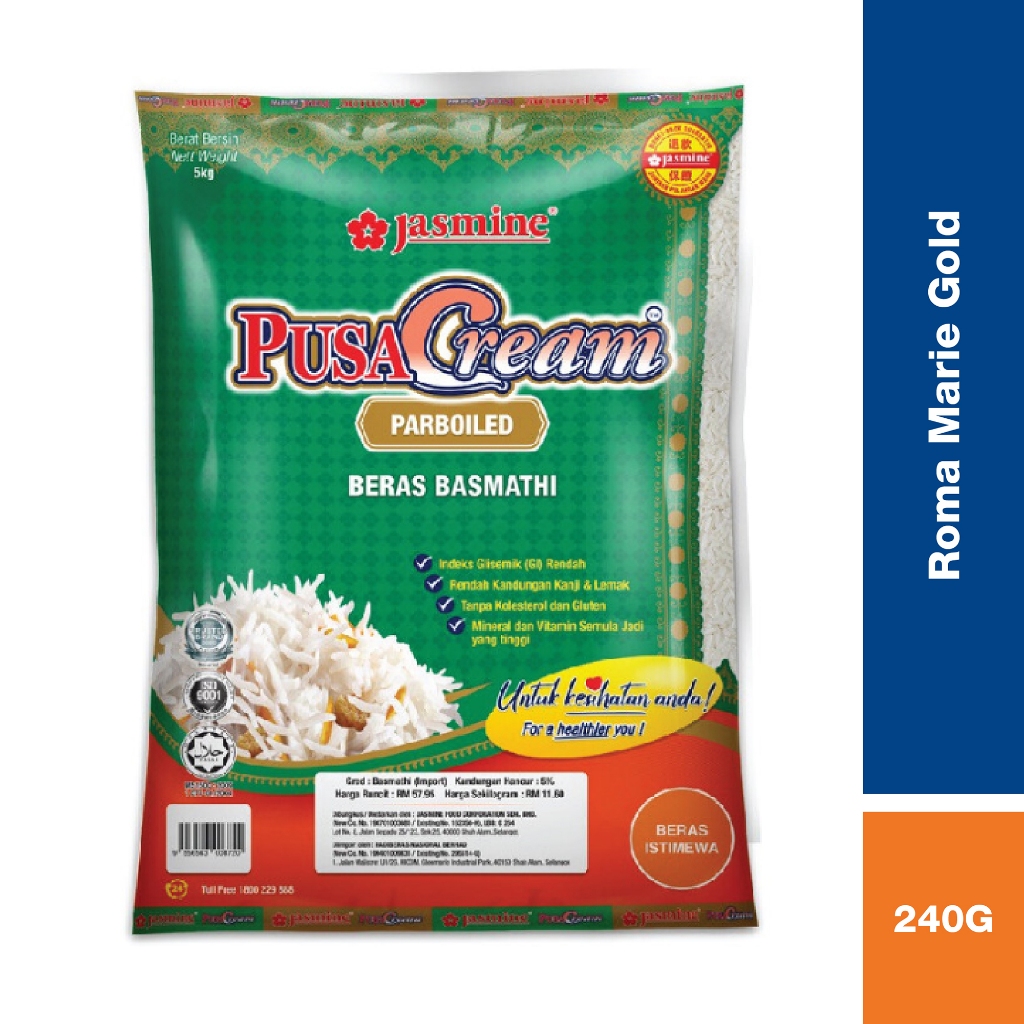 Beras Jasmine Pusa Cream Sella Parboiled Basmathi Rice 5kg | Shopee ...