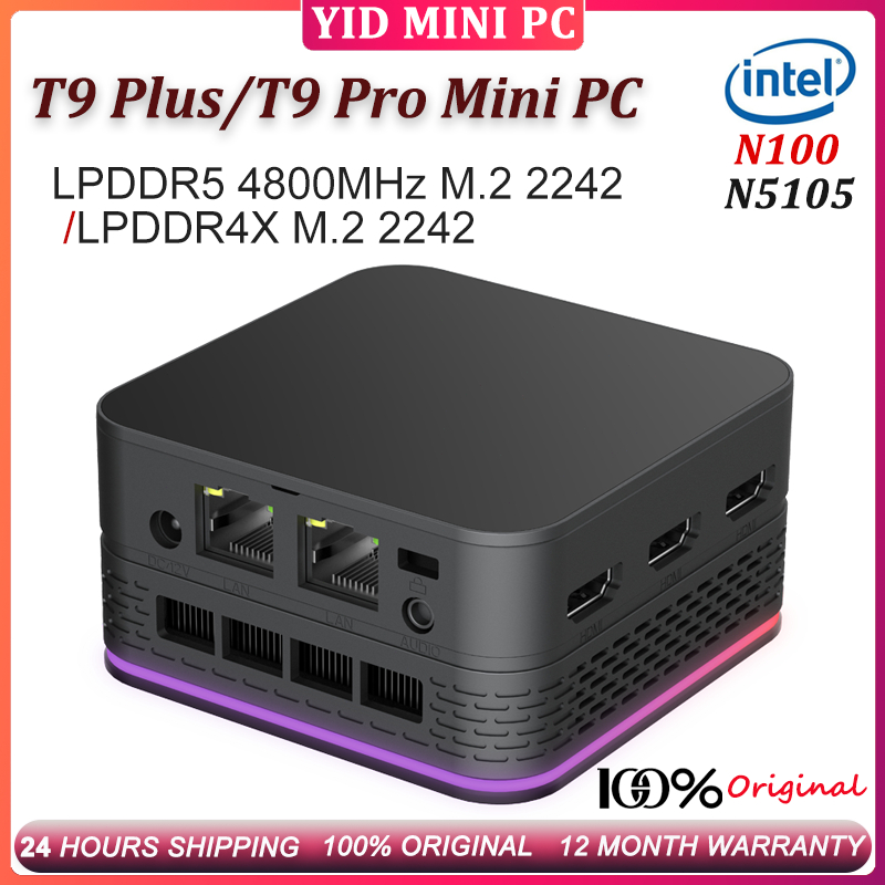 T9 Plus MINI PC Intel N100 Max 3.4GHz LPDDR5 4800MHz M.2 2242 Windows 11 Pro Office Computer ...