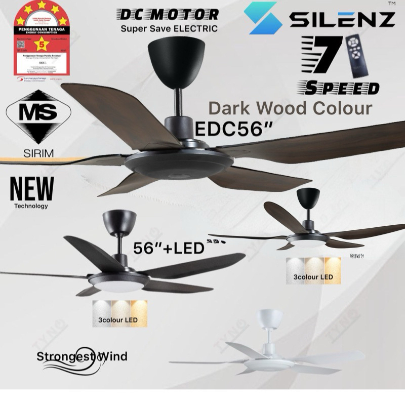 SILENZ 42”/ 56” Remote control DC motor Super Save Electric Ceiling fan ...