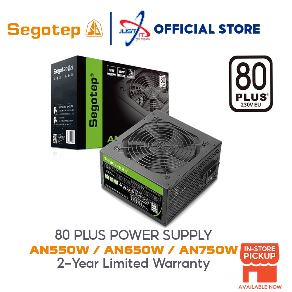 SEGOTEP AN SERIES AN550W (550W) / AN650W (650W) / AN750W (750W) 80 PLUS STANDARD BLACK POWER ...