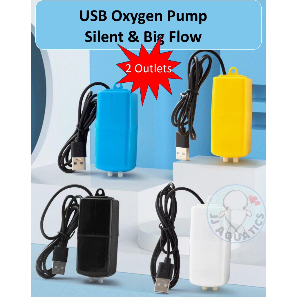 🔥Ready Stock🔥Mini USB Oxygen Pump 2 Outlets Air Pump Strong Air Flow ...
