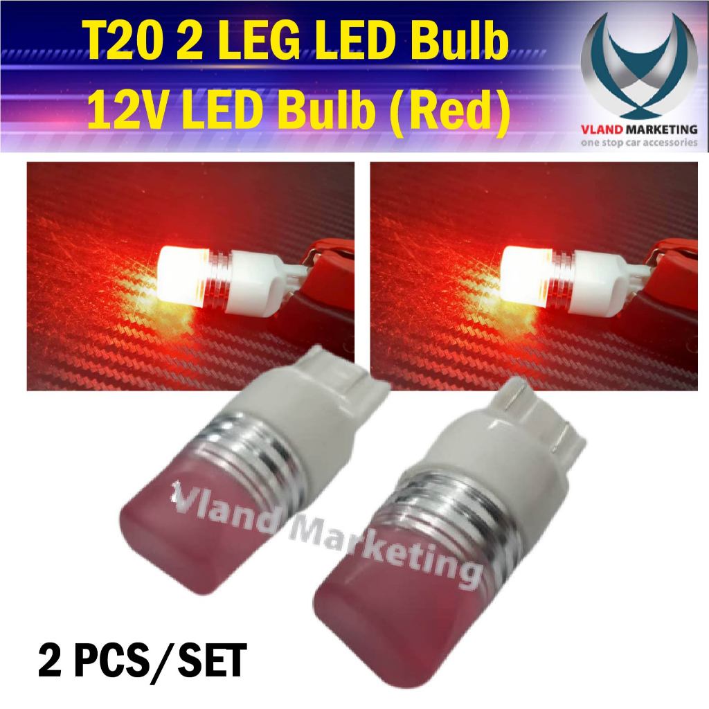WRC T20 (2 Legs) Led Bulb (12V) (Red) (2pcs/set) | Shopee Malaysia