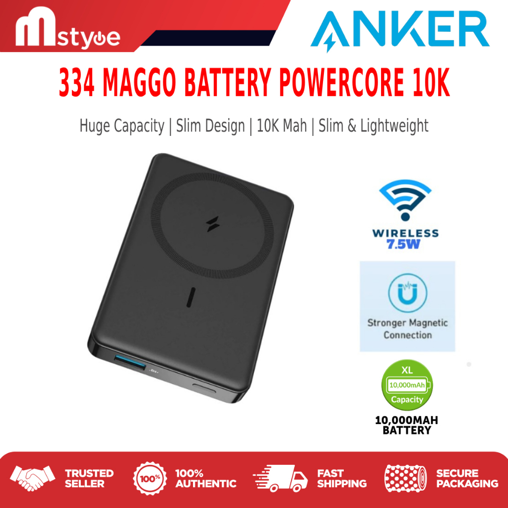 Anker 334 MagGo Battery (PowerCore 10K) Wireless T+ 1C1A 20W , 10 ...
