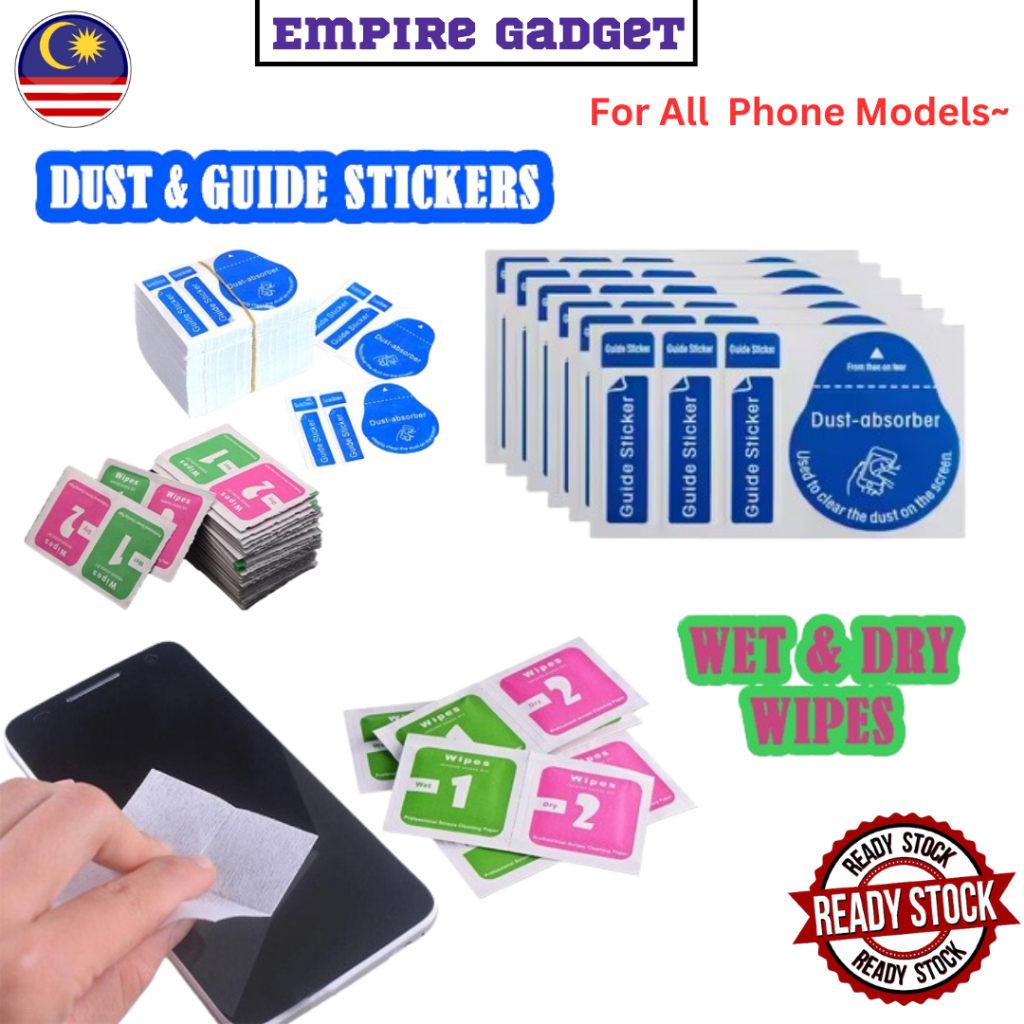 Screen Cleaning Wipes Kit Alcohol Pad Wet and Dry Wipes Dust and Guide ...