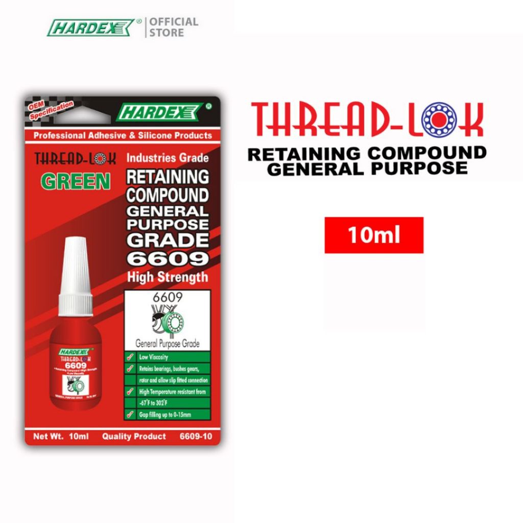 HARDEX Thread Lock Retaining Compound General Purpose Grade (10ml) 6609 ...