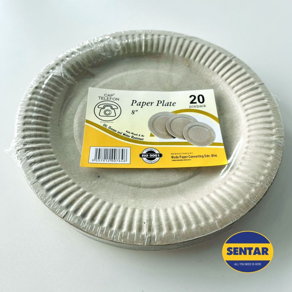 Cap Telefon 8" Disposable Brown Paper Plate Oil Grease And Water ...