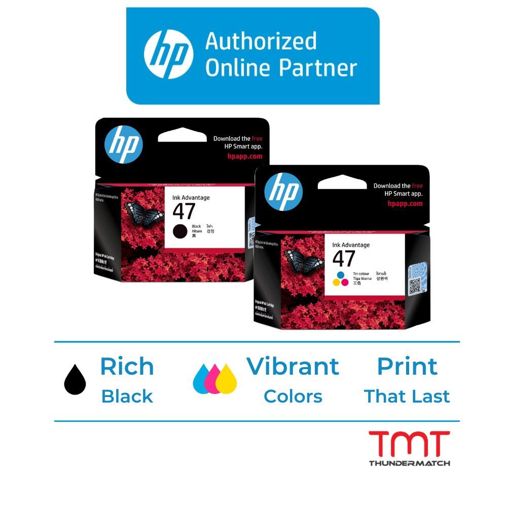 HP 47 Black 6ZD21AA / Tri-color 6ZD61AA Original Ink Advantage ...
