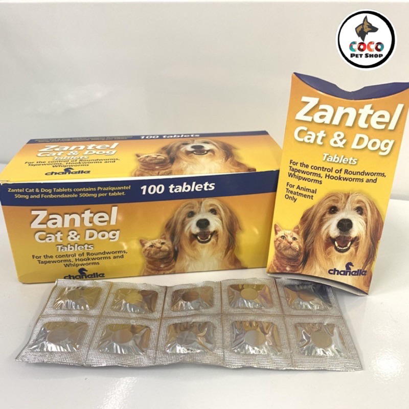 Zantel Deworm Tablets for Cat & Dog (1 Tablet) / Ubat Cacing Untuk ...