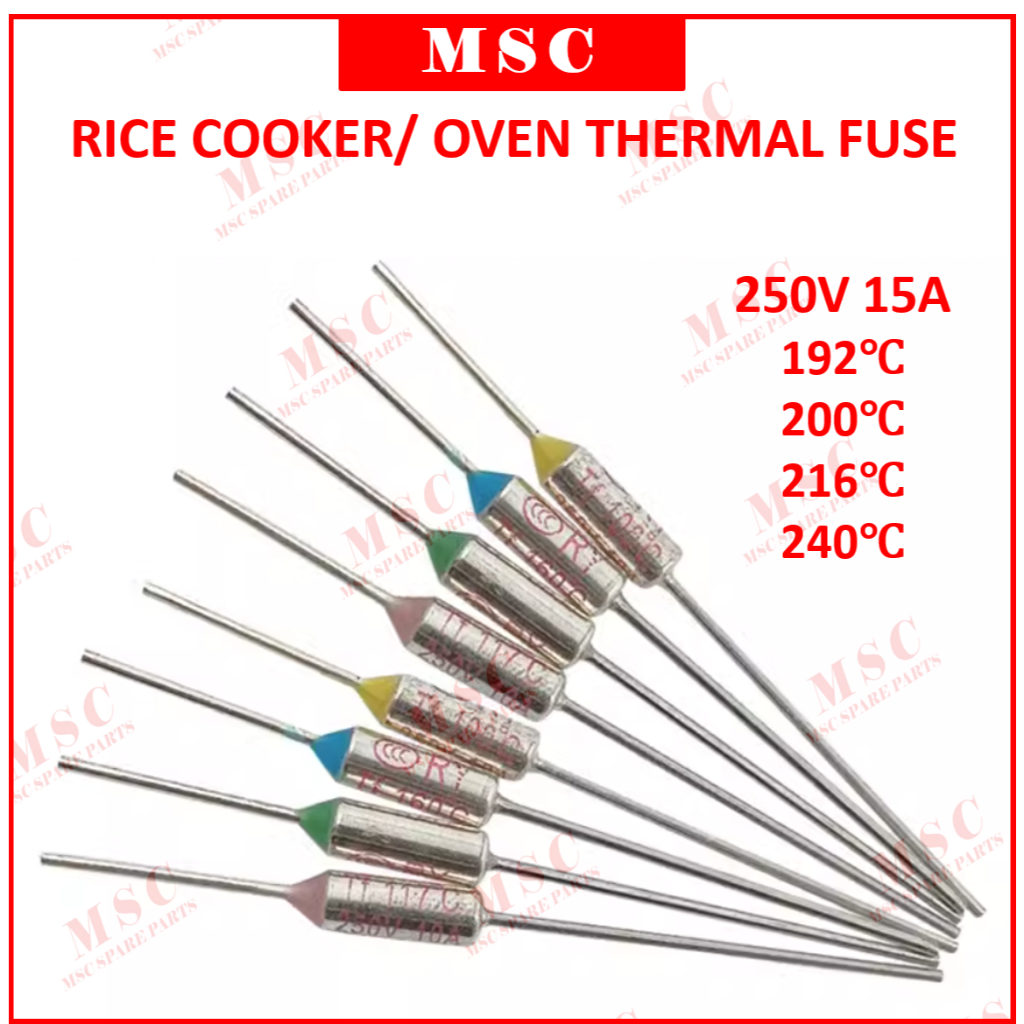 RICE COOKER OVEN Thermal Fuse 15A 250V Temperature Celsius Degree Periuk Nasi 192C 200C 216C ...