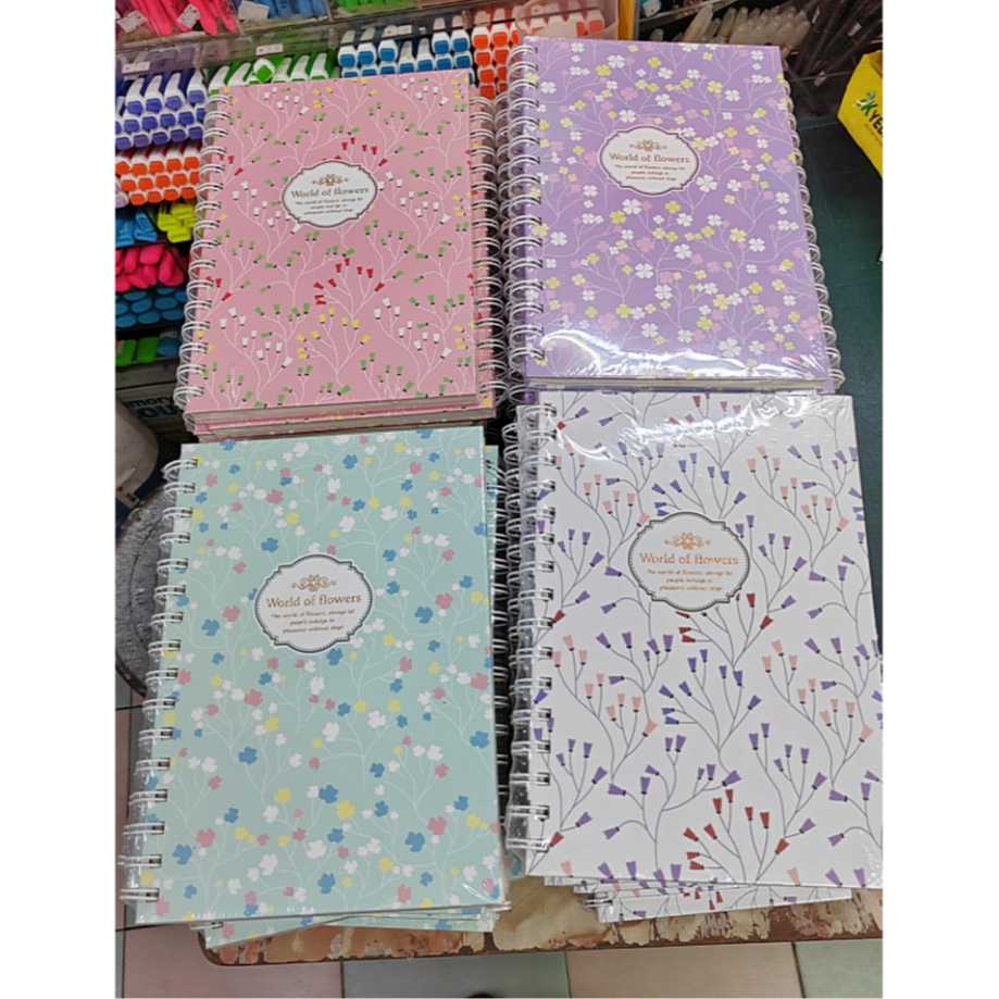 Flower Comb Ring Hardcover Notebook 80pages / Buku Nota Kulit Tebal ...