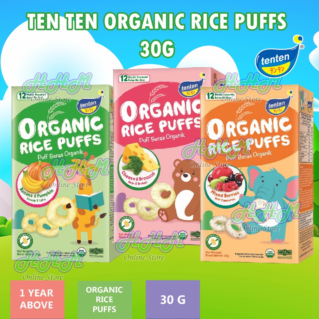 TENTEN Organic Rice Puffs (12 MONTHS) | Shopee Malaysia