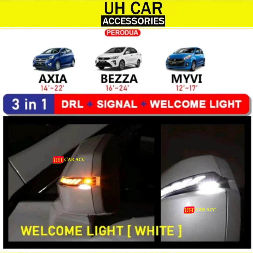 AXIA BEZZA MYVI Car Model Dragon Scale Side Mirror Smoke Led With ...