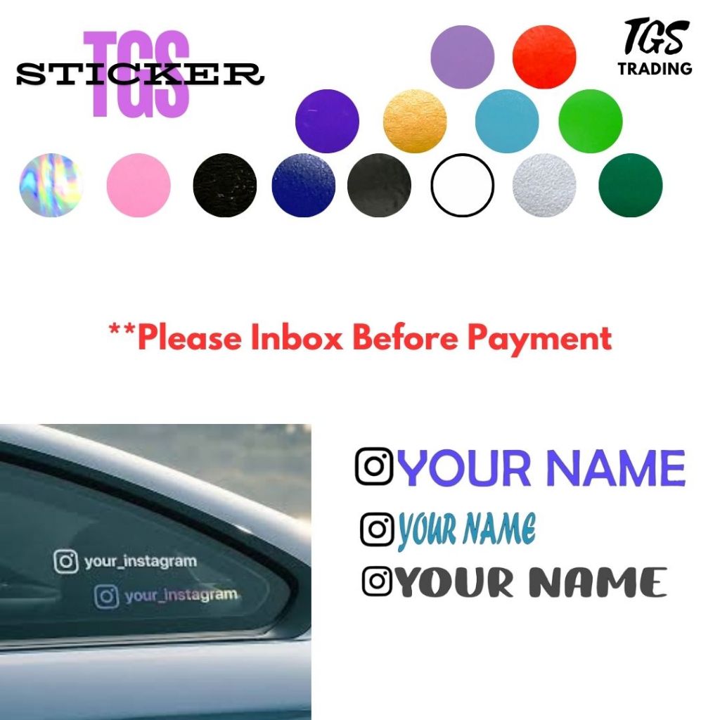 TGS Instagram Sticker Name Custom name Vinyl Sticker ig | Shopee Malaysia