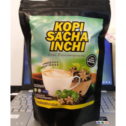 KOPI SACHA INCHI + STEVIA KOPI COFFEE ORIGINAL PRACAMPUR 15 SACHET 15 ...